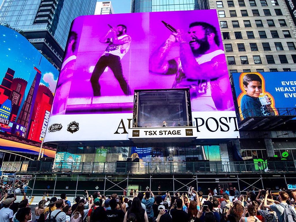 Post Malone Inaugurates New TSX Stage in Times Square